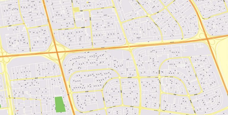 Kuwait Printable Map, exact vector street City Plan editable Adobe ...