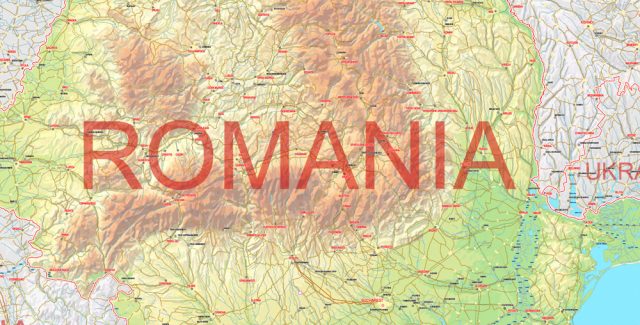 Romania Vector Map 01 Printable Editable Country Topo Road editable ...