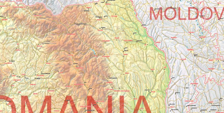 Romania Vector Map 01 Printable Editable Country Topo Road editable ...
