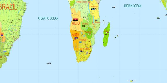 World Political Map extra detailed in Gall-Peters Projection 01 full ...