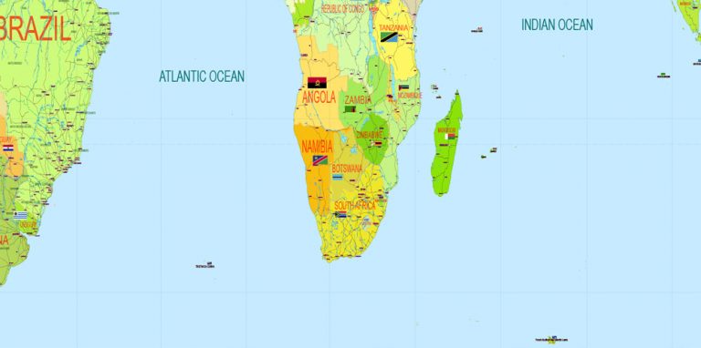 _World Political Map extra detailed in Gall-Peters Projection 01 full ...