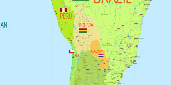 World Political Map extra detailed in Gall-Peters Projection 01 full ...