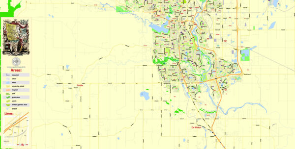 Calgary Map Printable, Canada, exact City Plan 2000 meters scale full ...