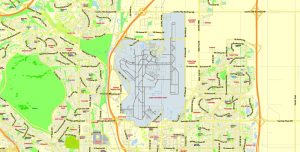 Calgary Map Printable, Canada, exact City Plan 2000 meters scale full ...