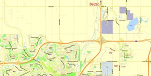 Calgary PDF Map Canada, exact City Plan 2000 meters scale full editable ...