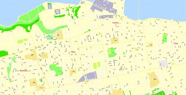 Edinburgh Vector Map Metropolitan Area, Scotland UK, Printable detailed ...