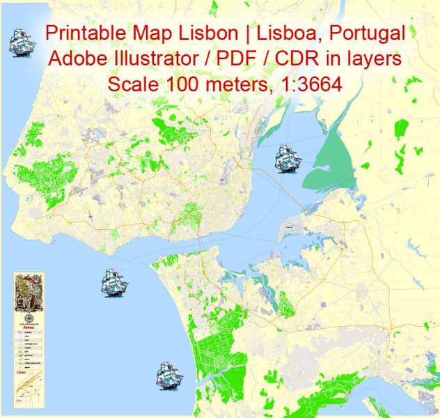Portugal cities vector maps: PDF and Adobe Illustrator – Maps in Vector ...