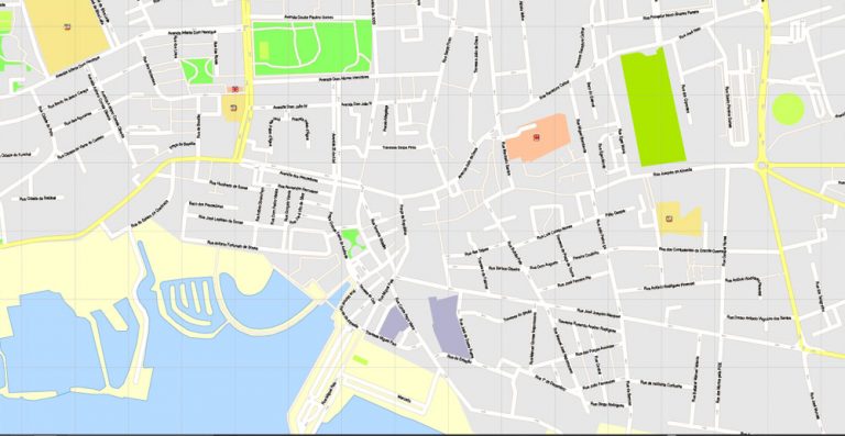 Lisbon (Lisboa) Map Vector Metropolitan Area, Portugal, Printable exact detailed City Plan ...