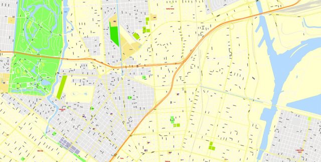 New Orleans Vector Map Louisiana, US exact detailed City Plan Adobe ...