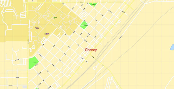 Spokane County + Spokane City PDF MAP Washington US, editable detailed ...