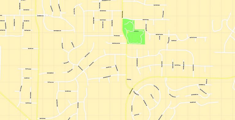 Spokane County + Spokane City Vector CDR Map WA US exact detailed ...