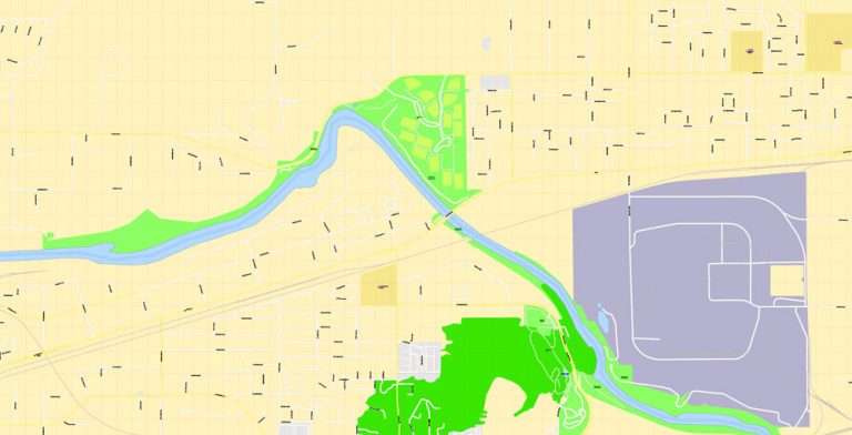 Spokane County + Spokane City Vector CDR Map WA US exact detailed ...
