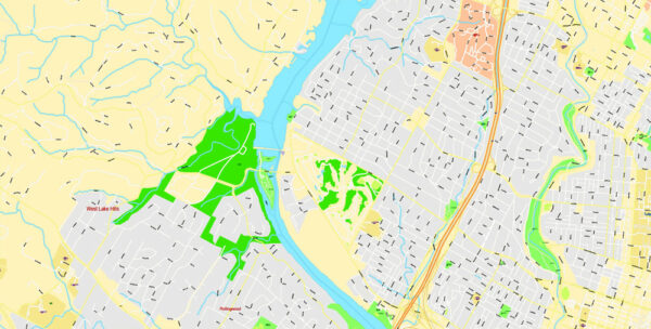 PDF Map Travis County + Austin TX, Editable Printable detailed vector