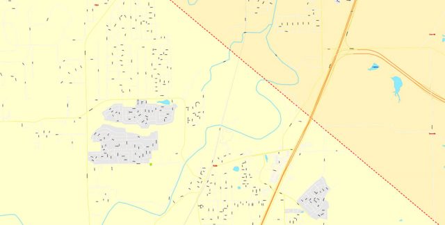 PDF Map Travis County + Austin TX, Editable Printable detailed vector