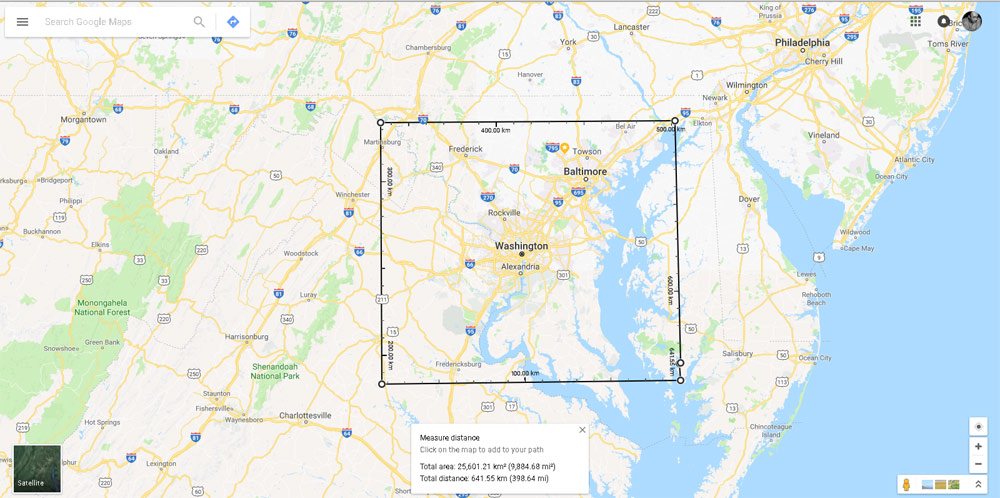 Printable Map Washington + Baltimore + part of WV Adobe Illustrator