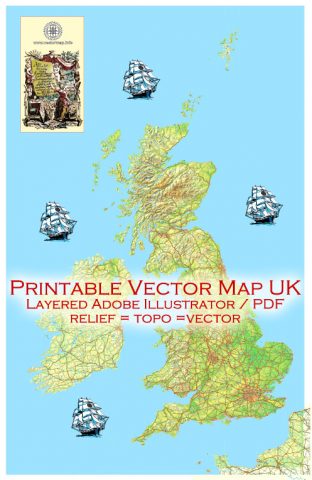 Leeds + Bradford Vector Map, England UK, Printable exact detailed City ...