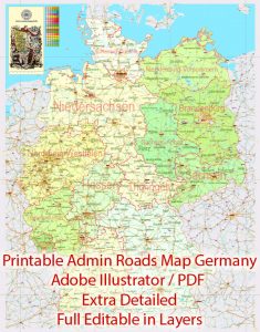 Germany PDF Map Administrative Divisions 01 Provinces (States ...