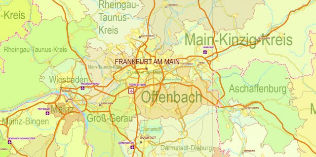 Germany Map Administrative Divisions 01 Provinces (States), Districts ...