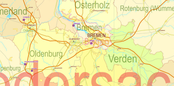 Germany PDF Map Administrative Divisions 01 Provinces (States ...