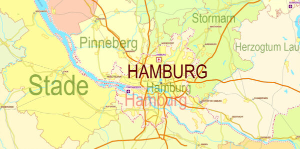 Germany Map Administrative Divisions 01 Provinces (States), Districts ...