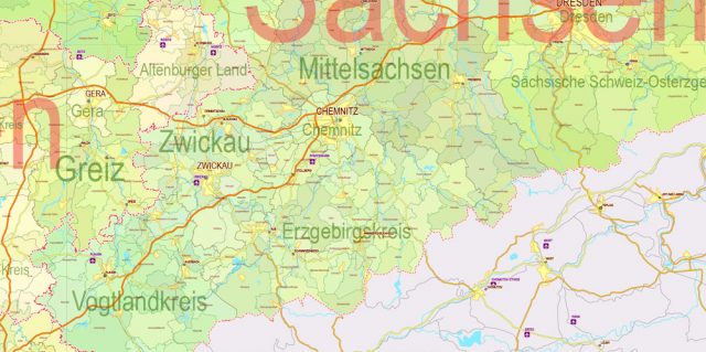 Germany PDF Map Full Administrative Divisions 01 States, Districts ...