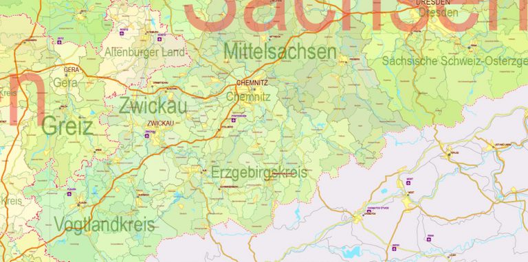 Germany PDF Map Full Administrative Divisions 01 States, Districts ...