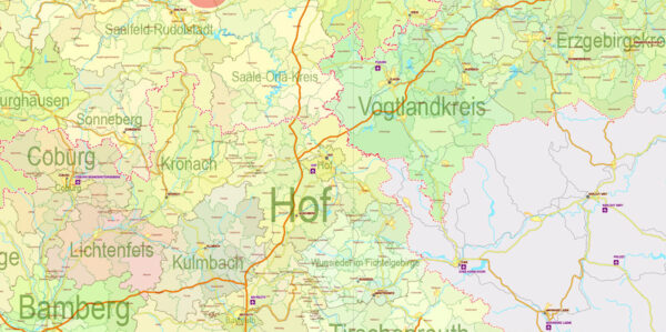 Germany PDF Map Full Administrative Divisions 01 States, Districts ...