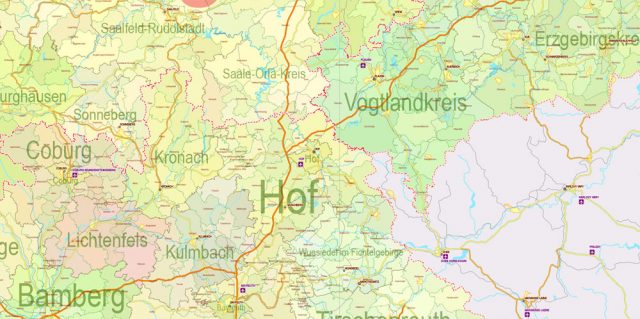 Germany PDF Map Full Administrative Divisions 01 States, Districts ...