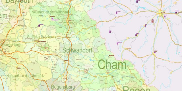 Germany PDF Map Full Administrative Divisions 01 States, Districts ...