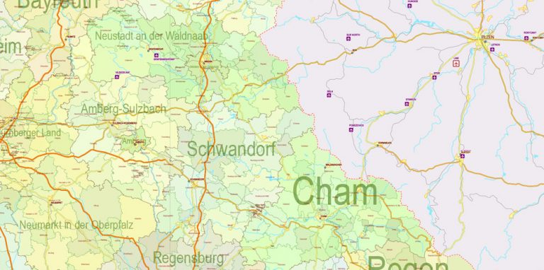 Germany PDF Map Full Administrative Divisions 01 States, Districts ...