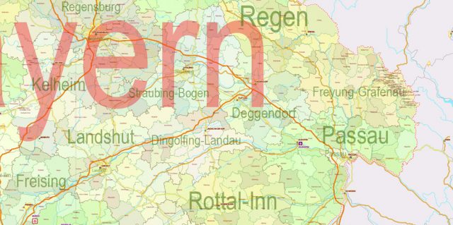 Germany PDF Map Full Administrative Divisions 01 States, Districts ...