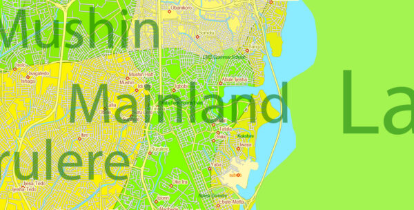 _Lagos State Editable PDF Map 01 Admin Roads Cities and Towns, Nigeria ...