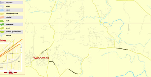 Editable Printable Map Travis County, Texas, Illustrator map Scale 1:64878
