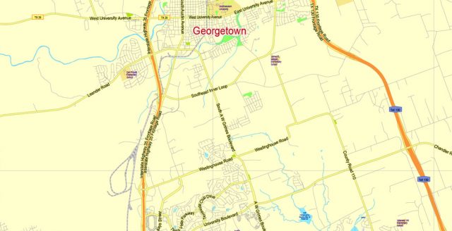 Travis County + Austin PDF Map Texas US Editable Printable exact ...