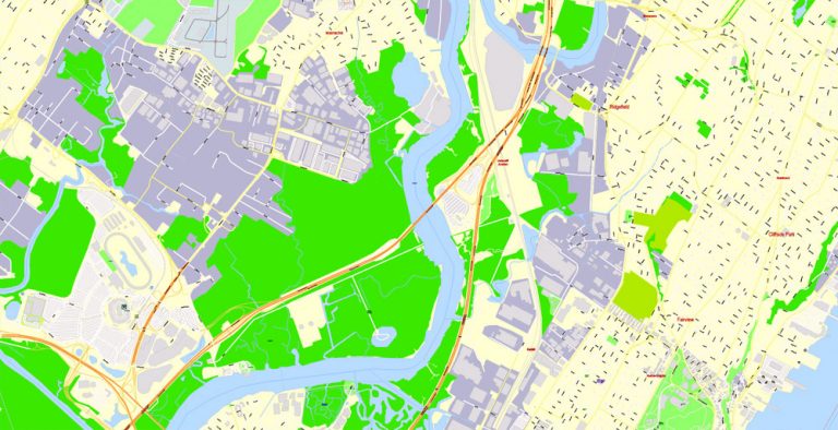 New York City CDR Map, US, exact detailed City Plan scale 1:3556 ALL ...