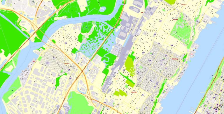 New York City CDR Map, US, exact detailed City Plan scale 1:3556 ALL ...