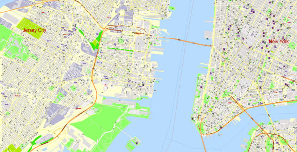 New York City CDR Map, US, exact detailed City Plan scale 1:3556 ALL ...