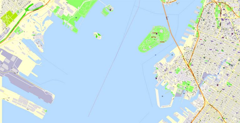 New York City, US, exact vector City Plan AutoCAD DXF layered editable