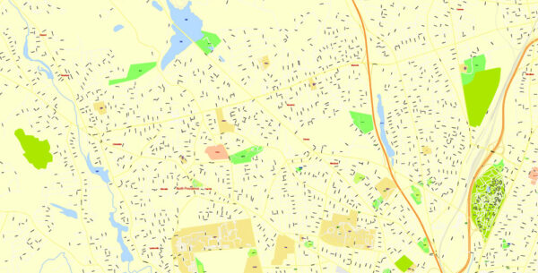 Providence Metro Area Printable Map, Rhode Island US, exact vector City ...
