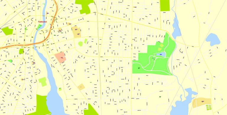 Providence Metro Area Editable PDF Map, Rhode Island US, exact vector ...