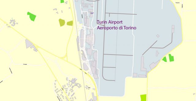 Turin / Torino Map Vector Metro Area, Italy, exact detailed City Plan ...