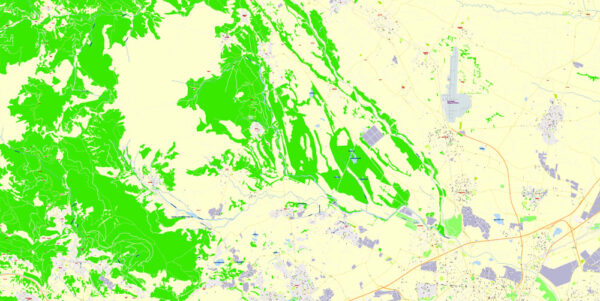 Turin / Torino PDF Map Metro Area Printable Vector, Italy, exact ...