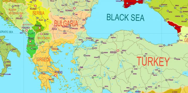 Printable World Political Map Gall-Peters Projection editable CorelDraw