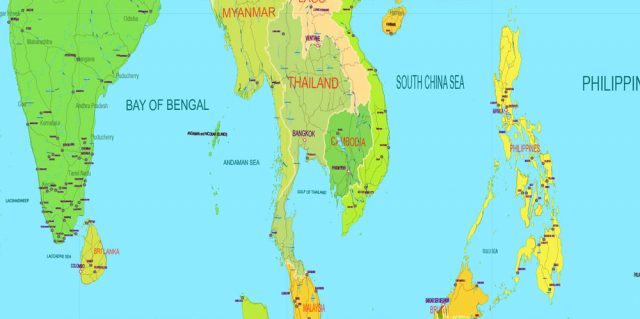 World Political Map Printable CDR 01 in Gall-Peters Projection full ...