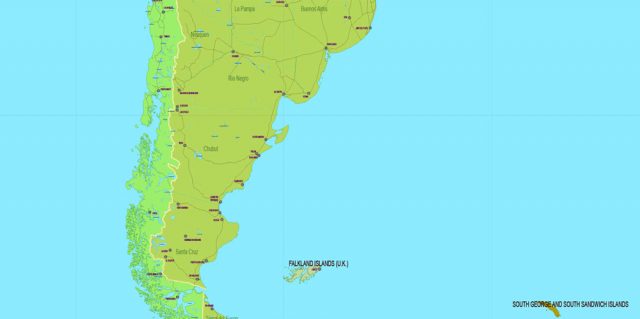 Printable World Political Map in Gall-Peters Projection editable Adobe PDF