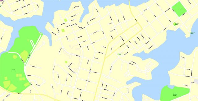 Annapolis Maryland US and neighborhoods PDF Map exact vector City Plan ...