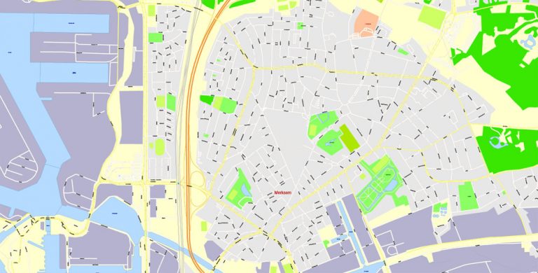 City Map Antwerp Vector Urban Plan Adobe Illustrator Editable Street Map