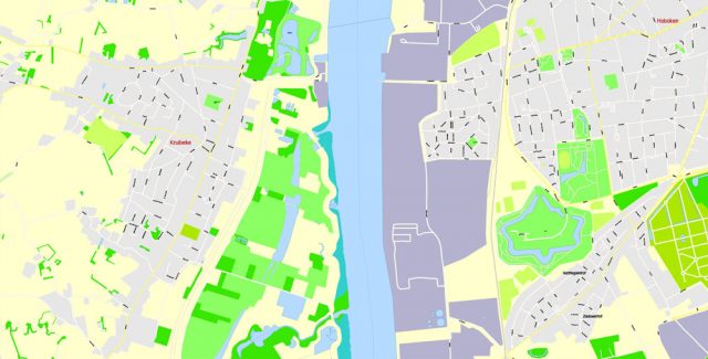 City Map Antwerp Vector Urban Plan Adobe Illustrator Editable Street Map