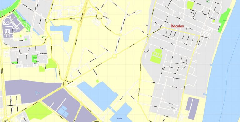 Bordeaux PDF Map Metro Area Printable Vector France, exact detailed ...