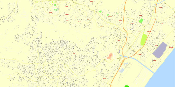 Durban PDF Map South Africa Printable Vector exact detailed City Plan ...